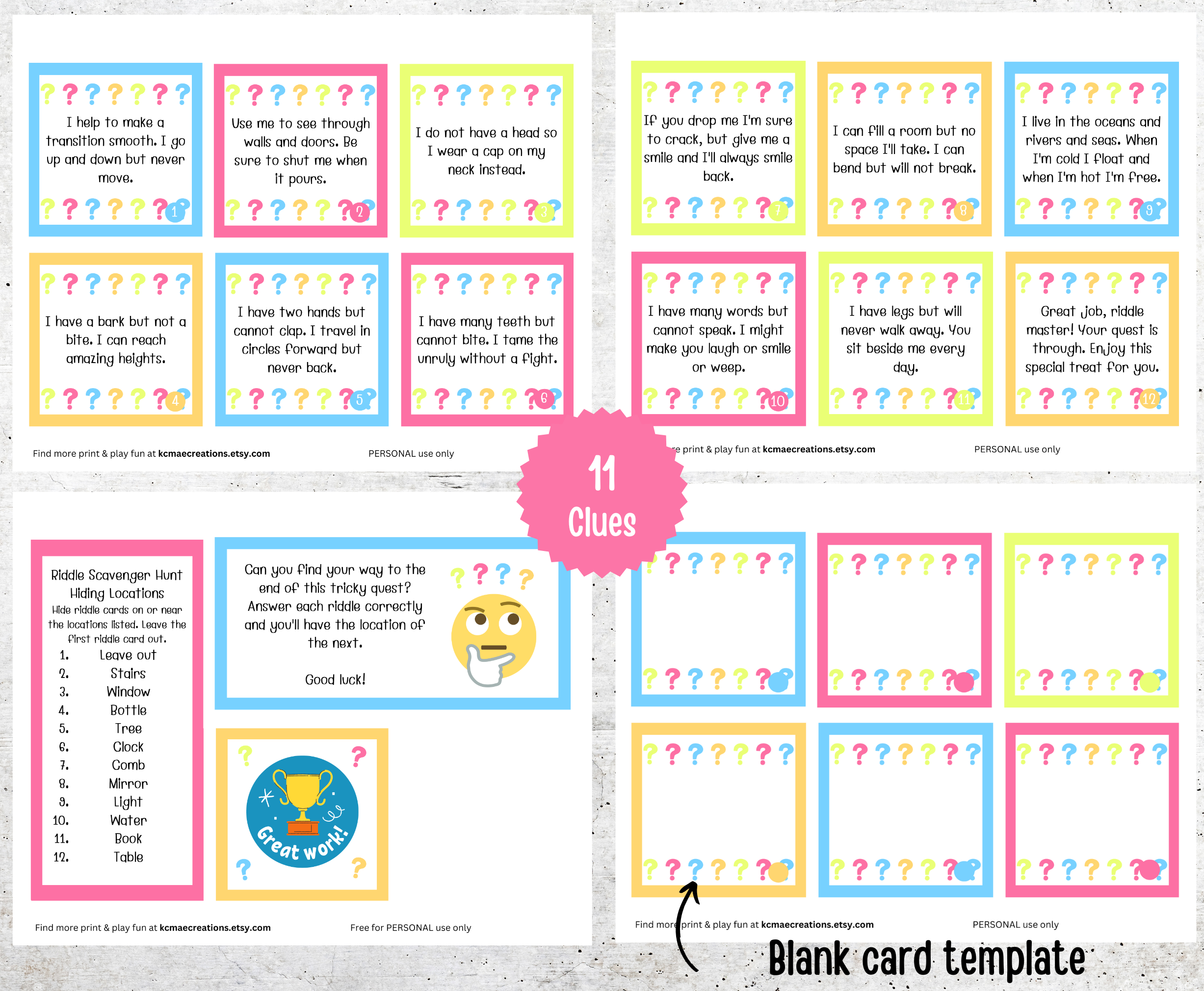 Riddle Scavenger Hunt – Free Print + Play